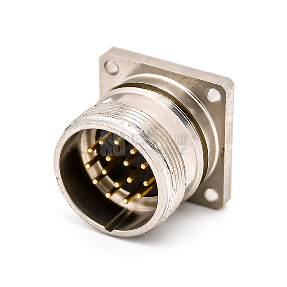 M23 16 Pin Male Straight Panel Mount Receptacle, Unshielded, 4 Holes ...