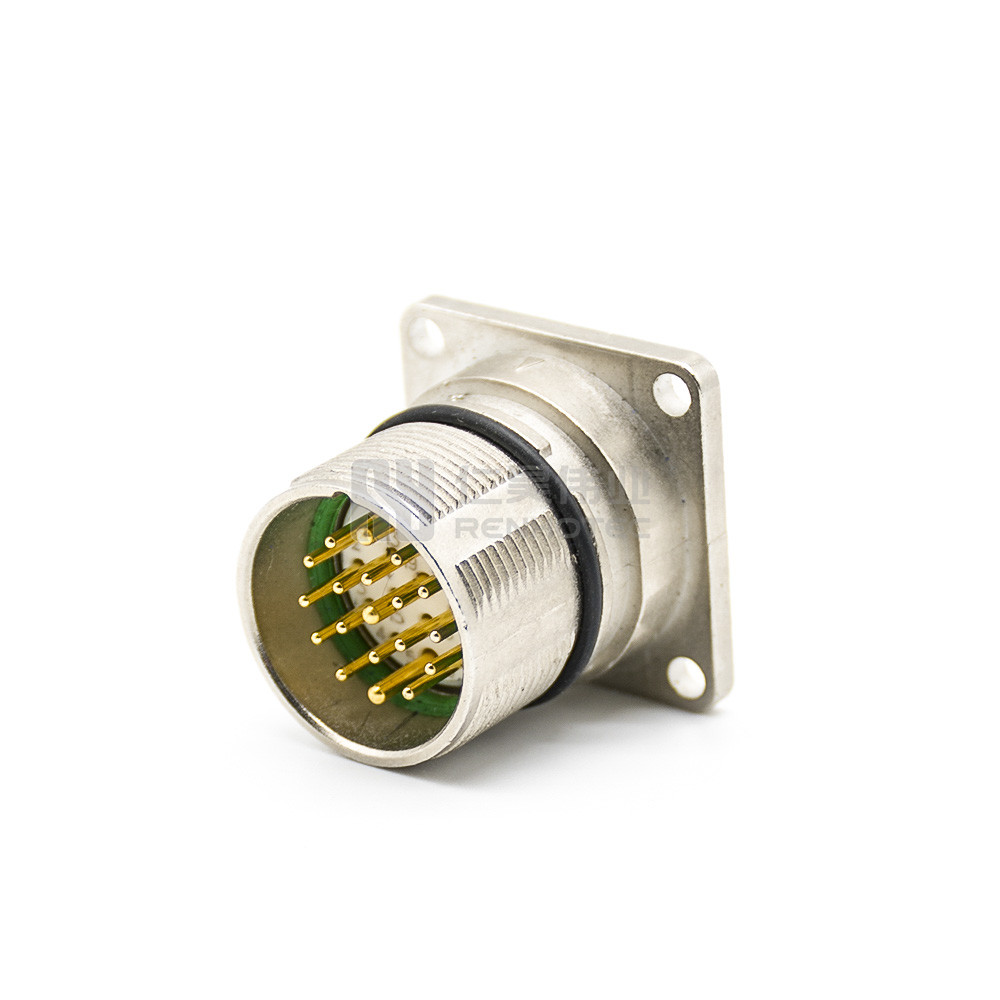 M23 19 Pin Male Straight Panel Mount Receptacle, E Code Unshielded ...
