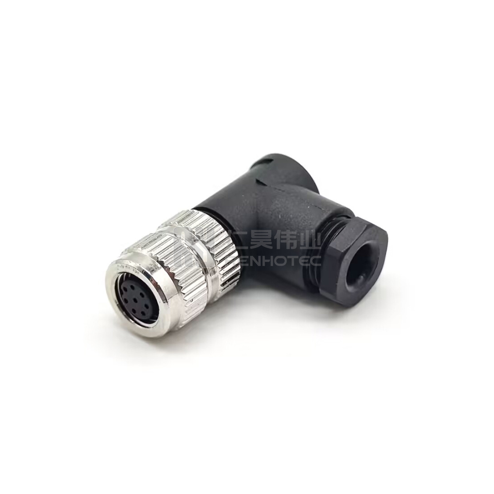 M8 Female Field Wireable Plug 8 Pin A Code Unshielded Right Angle ...