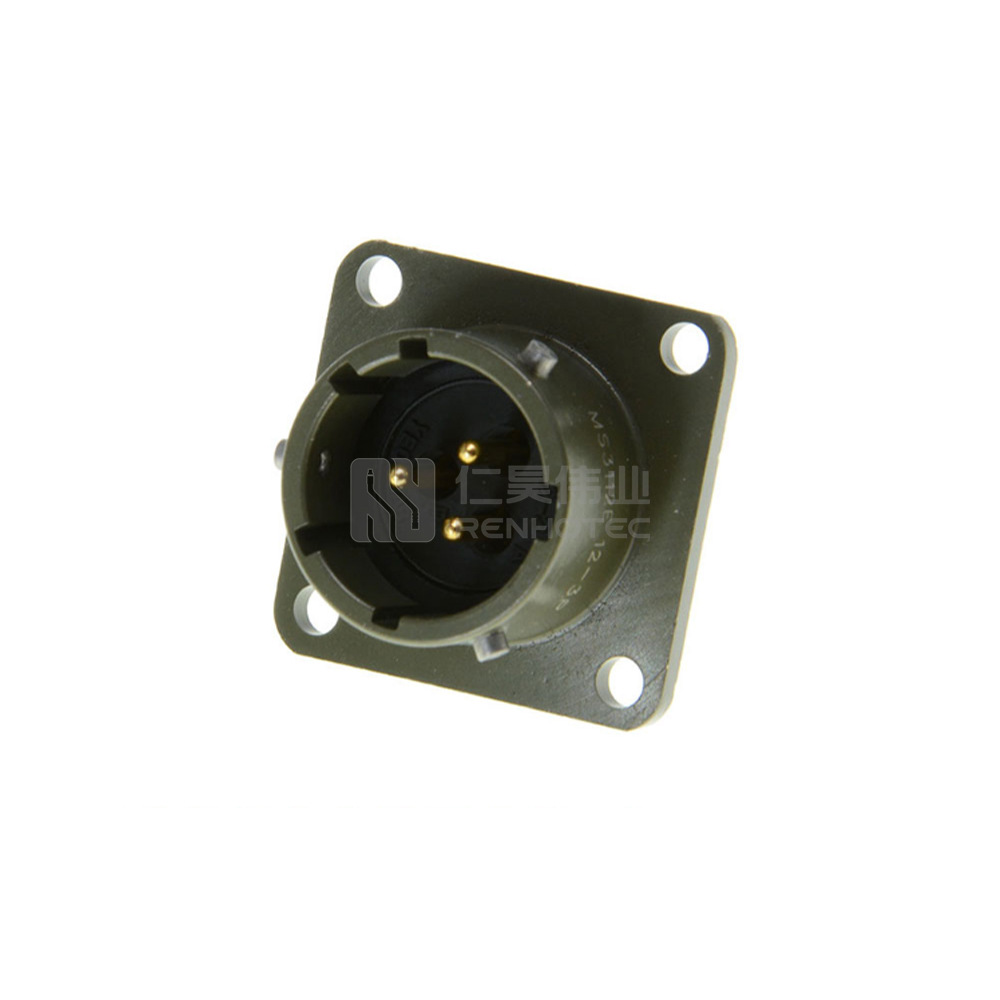 MIL-DTL-26482 Connector MS3112E12-3P Male Box Mount Receptacle 3 Pin ...