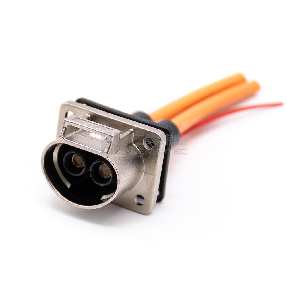 2 POS High Power Electric Vehicle Cable Socket 35A 6mm2 Shielded Cable ...