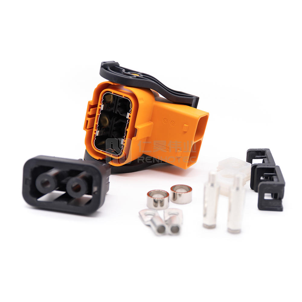 2 POS Plastic High Power Electric vehicle Cable Plug 80A 16mm2 Shielded ...