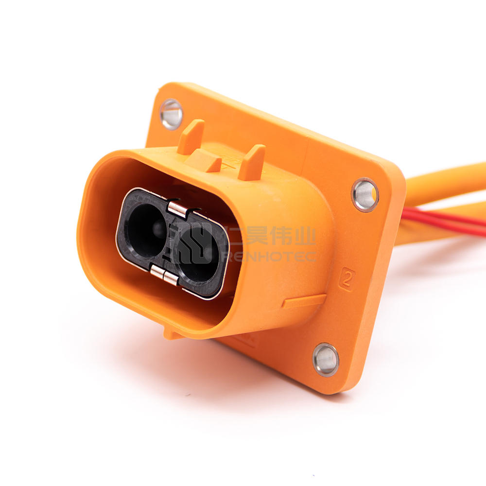 2 POS High Power Electric vehicle connector Socket 63A 10mm2 Shielded ...