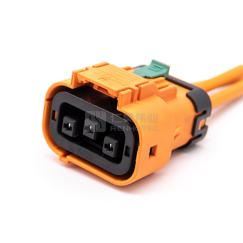 3 POS High Voltage Interlock Connector Plastic Plug 23A 4mm2 Shielded ...