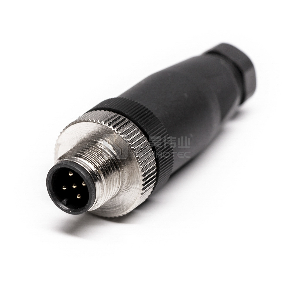 Circular Connectors M12 Male Straight Plug 5 Male Pin A Code Screw ...