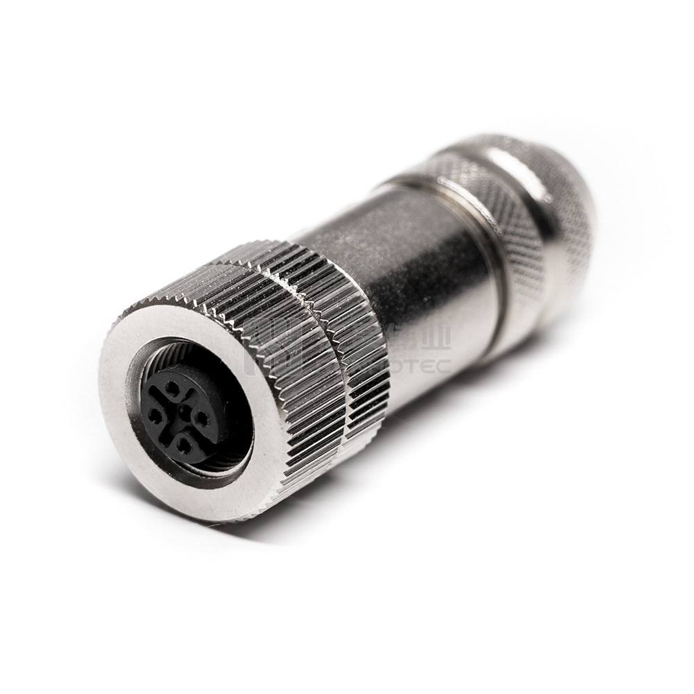 Circular Connectors M12 Female Straight Plug 4 Pin A Code Screw ...