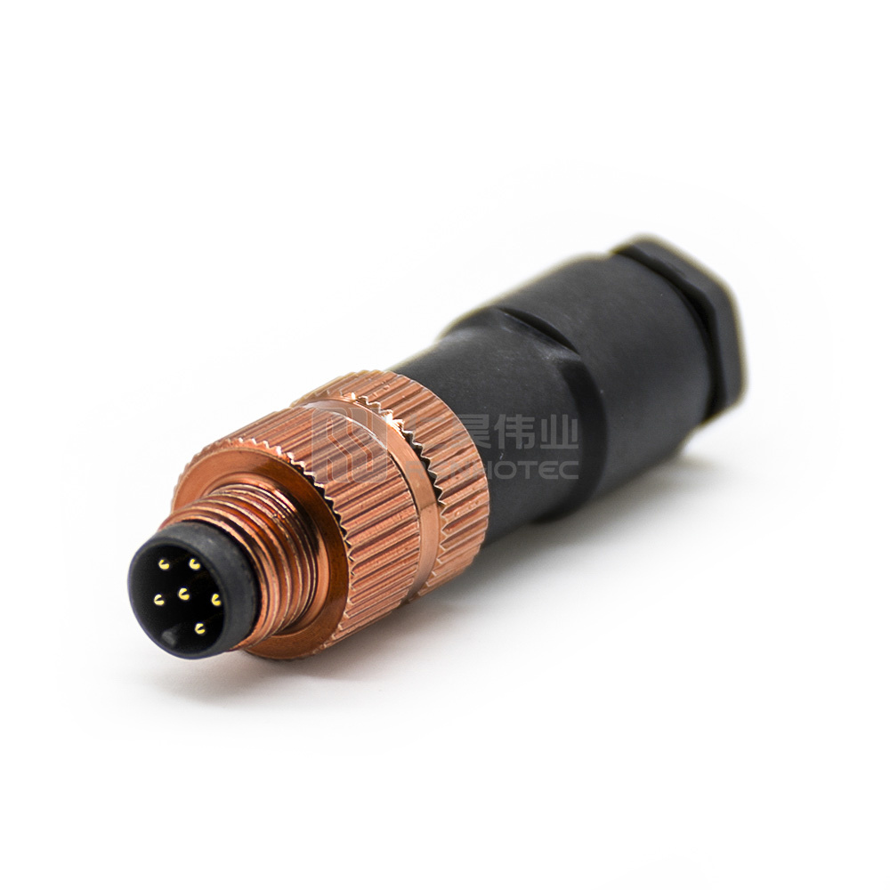M8 Male Field Wireable Plug 6 Pos A Code Unshielded Straight Solder ...