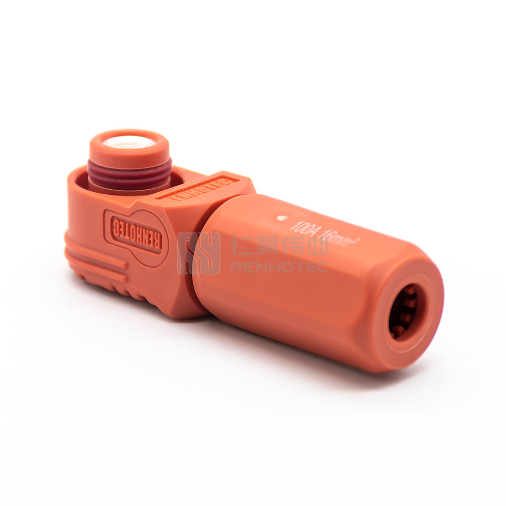 6.0mm Power Entry Connector 100A Cable Plug Right angled 16mm² Red ...