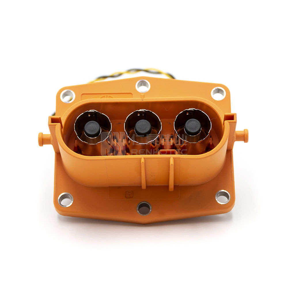 3 POS High Power Electric vehicle connector Socket 250A Busbar Lug A ...