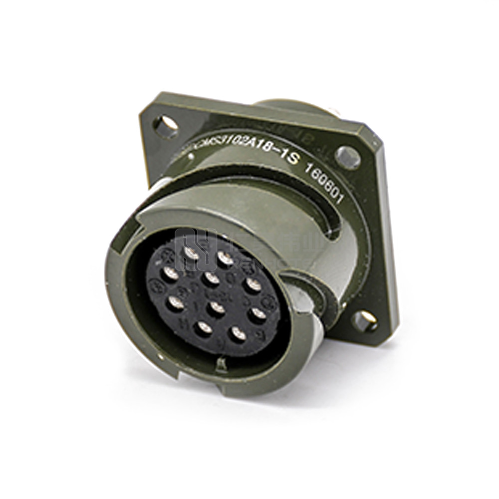Bayonet Lock CA3102A18-1S 10Pin Female Box Mounting Receptacle Solder ...