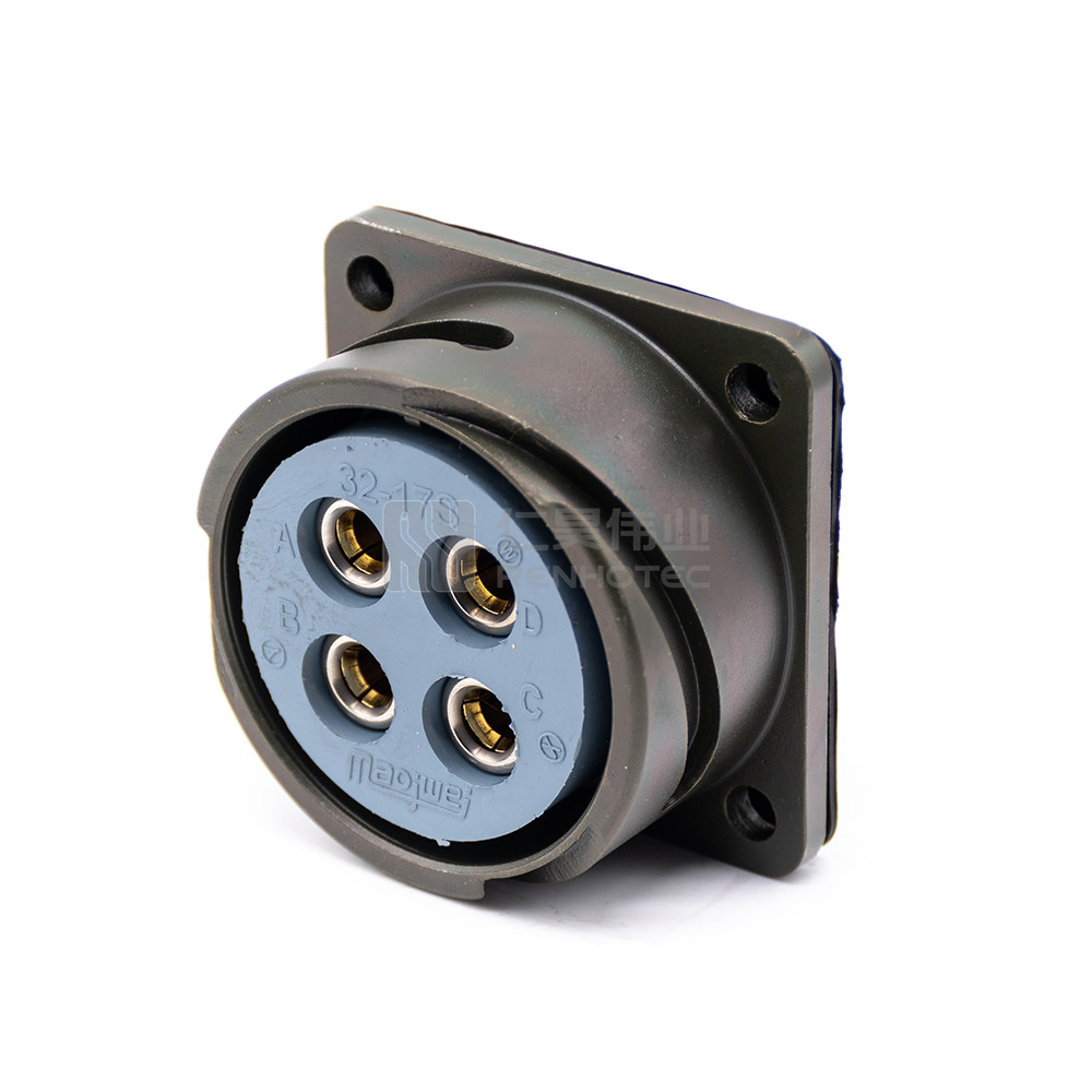 Bayonet Lock CA3102A32-17S 4Pin Female Box Mounting Receptacle Solder ...