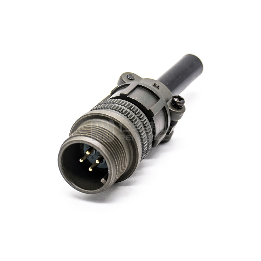 Threaded MS3101A14S-2P 4Pin Male Cable Connecting Receptacle Solder Cup ...