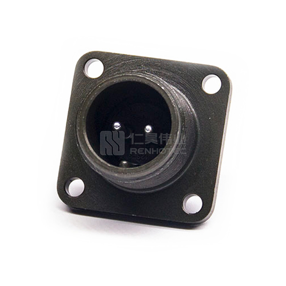 Threaded MS3102A12S-3P 2Pin Male Box Mounting Receptacle Solder Cup ...