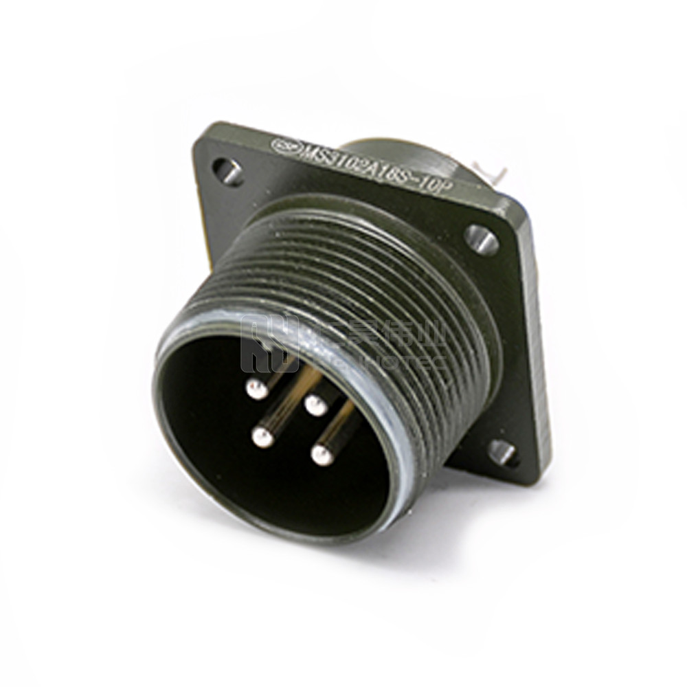 Threaded MS3102A18-10P 4Pin Male Box Mounting Receptacle Solder Cup ...