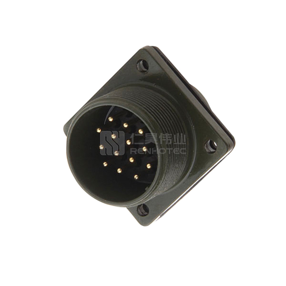 Threaded MS3102A22-19P 14Pin Male Box Mounting Receptacle Solder Cup ...