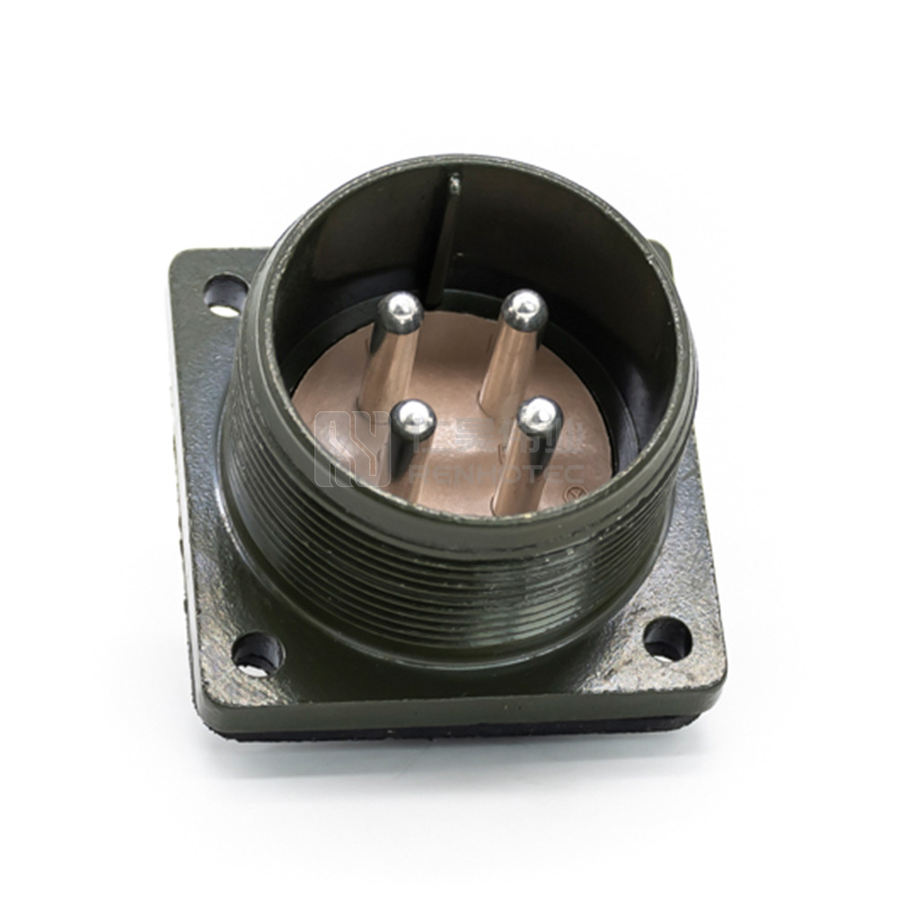 Threaded MS3102A22-22P 4Pin Male Box Mounting Receptacle Solder Cup ...