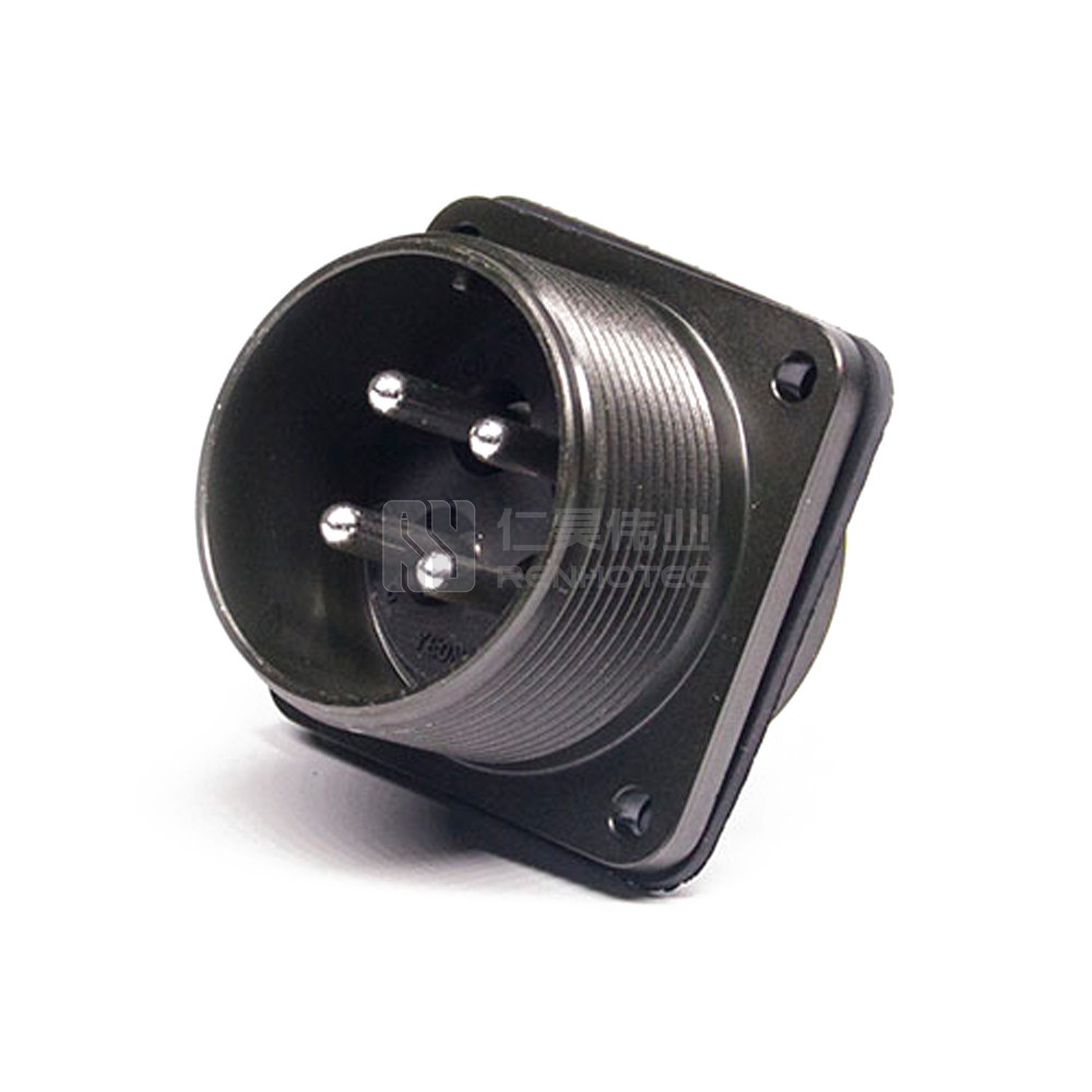 Threaded MS3102A24-22P 4Pin Male Box Mounting Receptacle Solder Cup ...