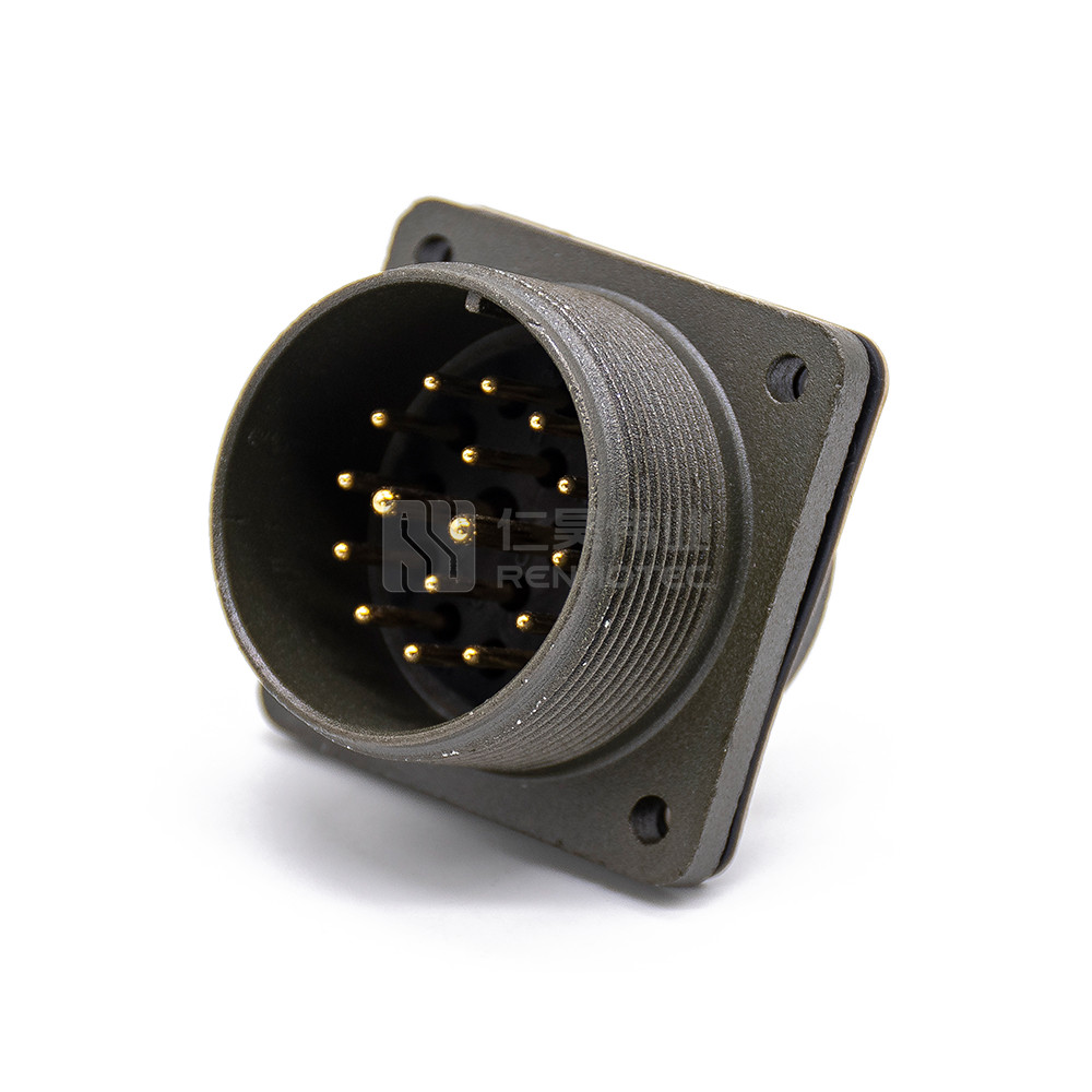 Threaded MS3102A24-7P 16Pin Male Box Mounting Receptacle Solder Cup ...