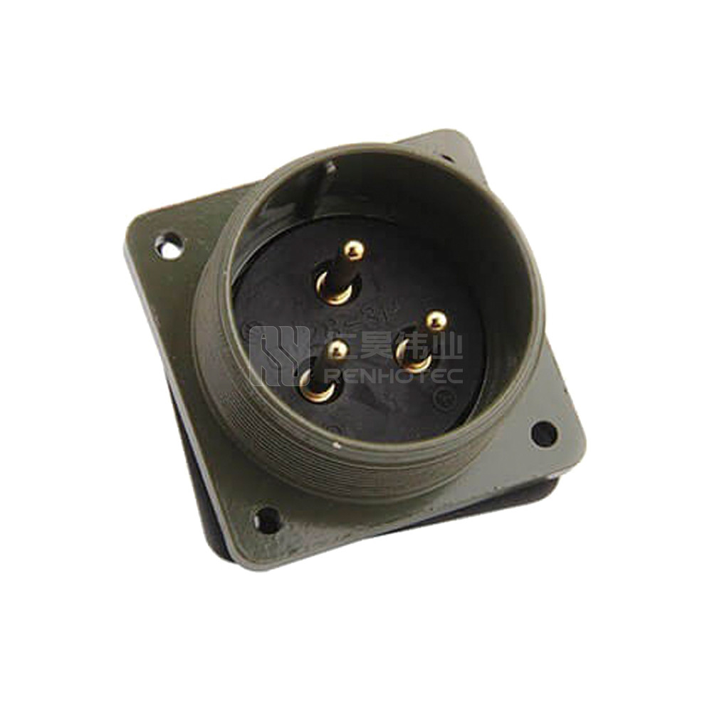 Threaded MS3102A28-3P 3Pin Male Box Mounting Receptacle Solder Cup ...