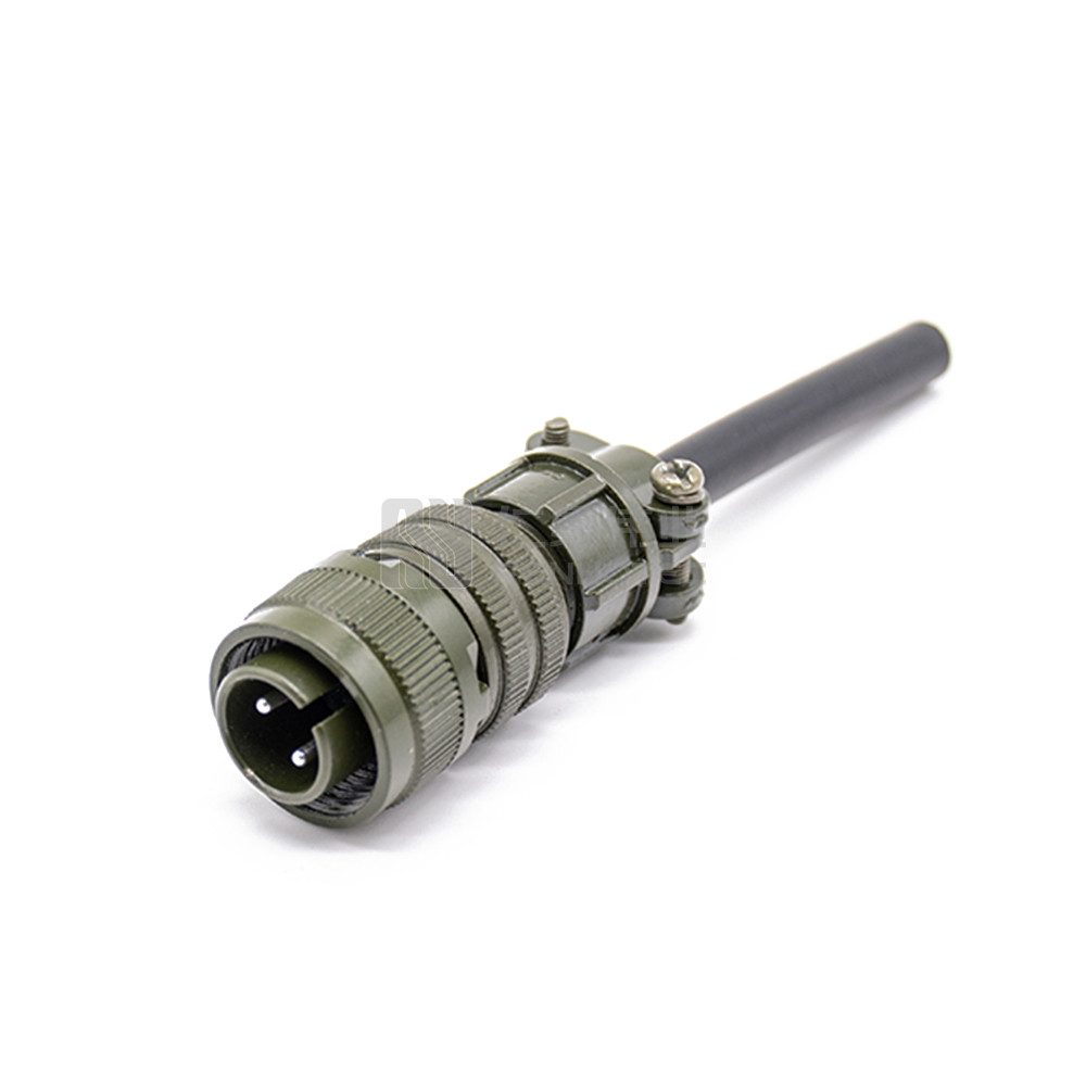 Threaded MS3106A12S-3P 2Pin Male Straight Plug Solder Cup - Renhotec