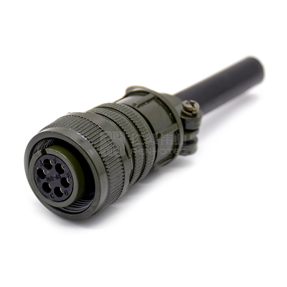 Threaded MS3106A14S-6S 6Pin Female Straight Plug Solder Cup - Renhotec