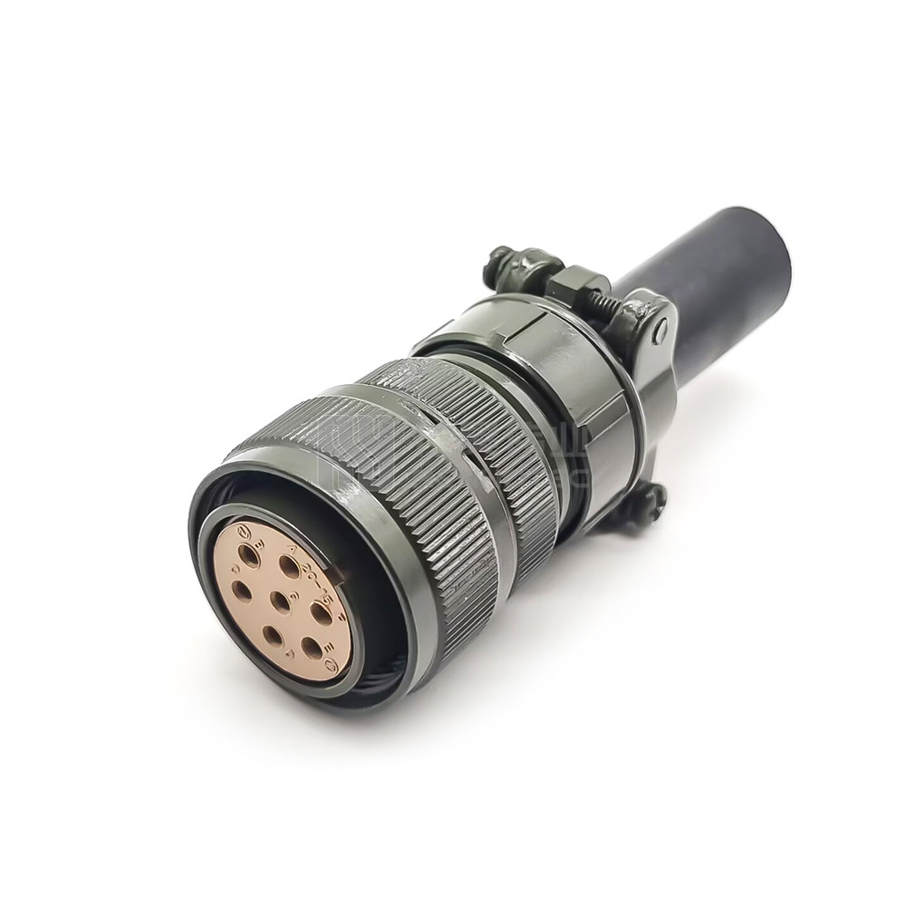 Threaded MS3106A20-15S 7Pin Female Straight Plug Solder Cup - Renhotec