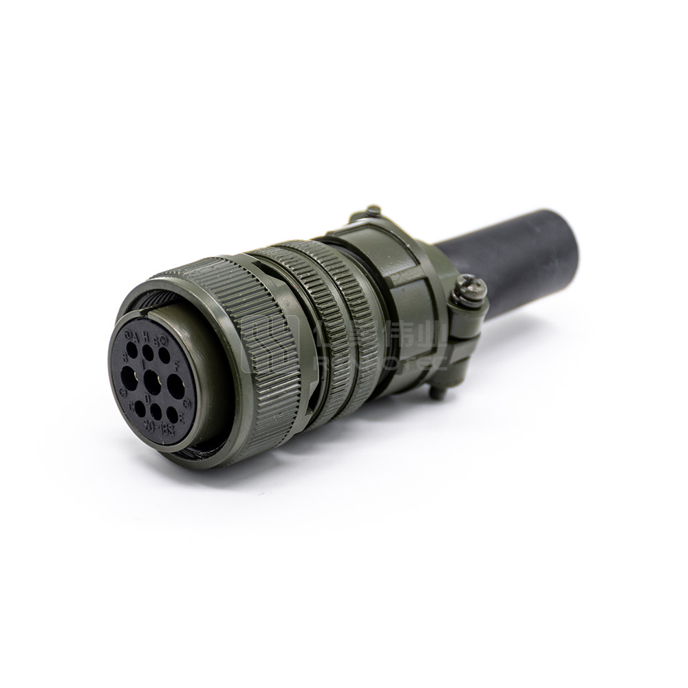 Threaded MS3106A20-18S 9Pin Female Straight Plug Solder Cup - Renhotec