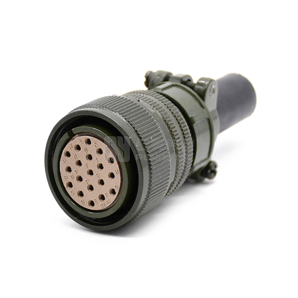 Threaded MS3106A22-14S 19Pin Female Straight Plug Solder Cup - Renhotec