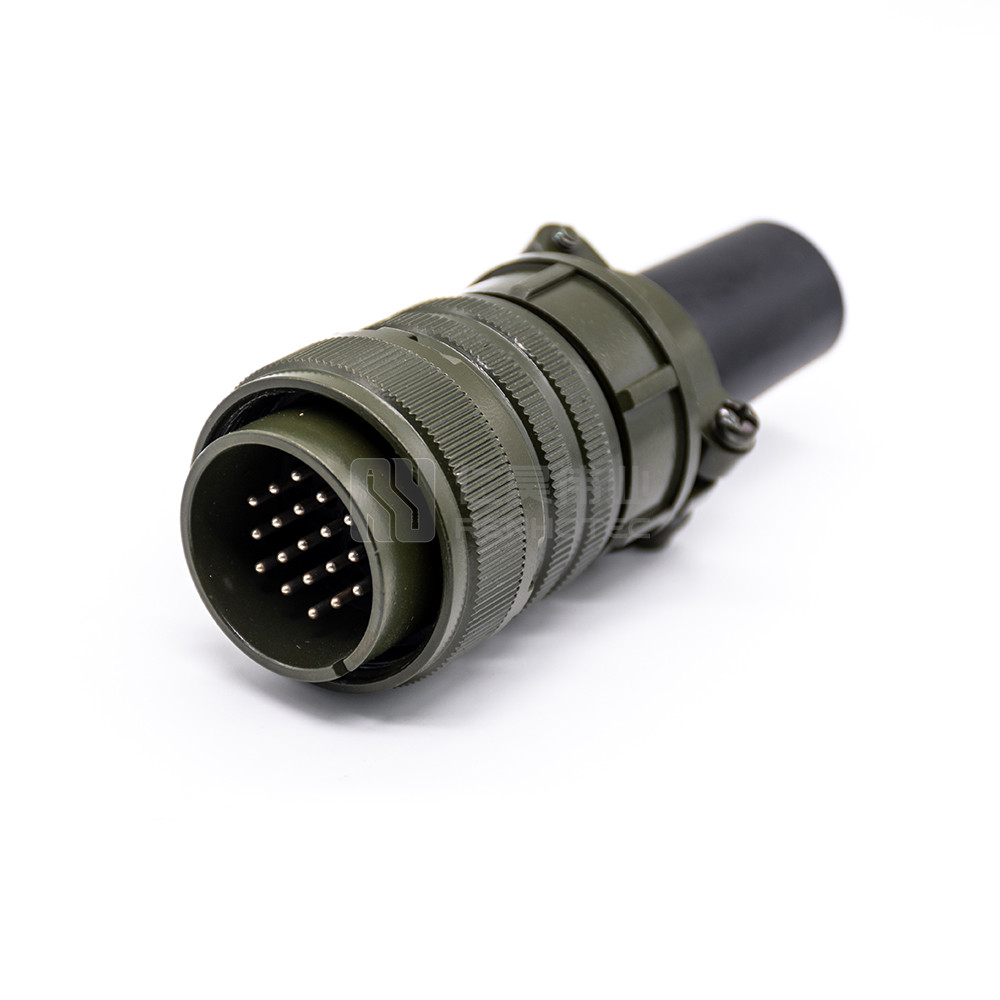 Threaded MS3106A24-28P 24Pin Male Straight Plug Solder Cup - Renhotec