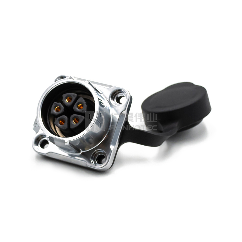 20 Series Full Metal Power Waterproof Connector 5 Pin Receptacle - Renhotec