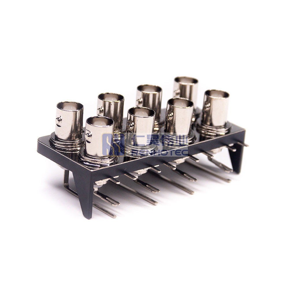 Coaxial Connector 2X4 BNC Right Angle Jack Connector Panel Mount ...