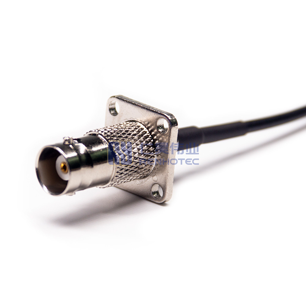 BNC Female Flange Single Ended RF Cable Assembly with 50 Ohm RG174 Coax ...