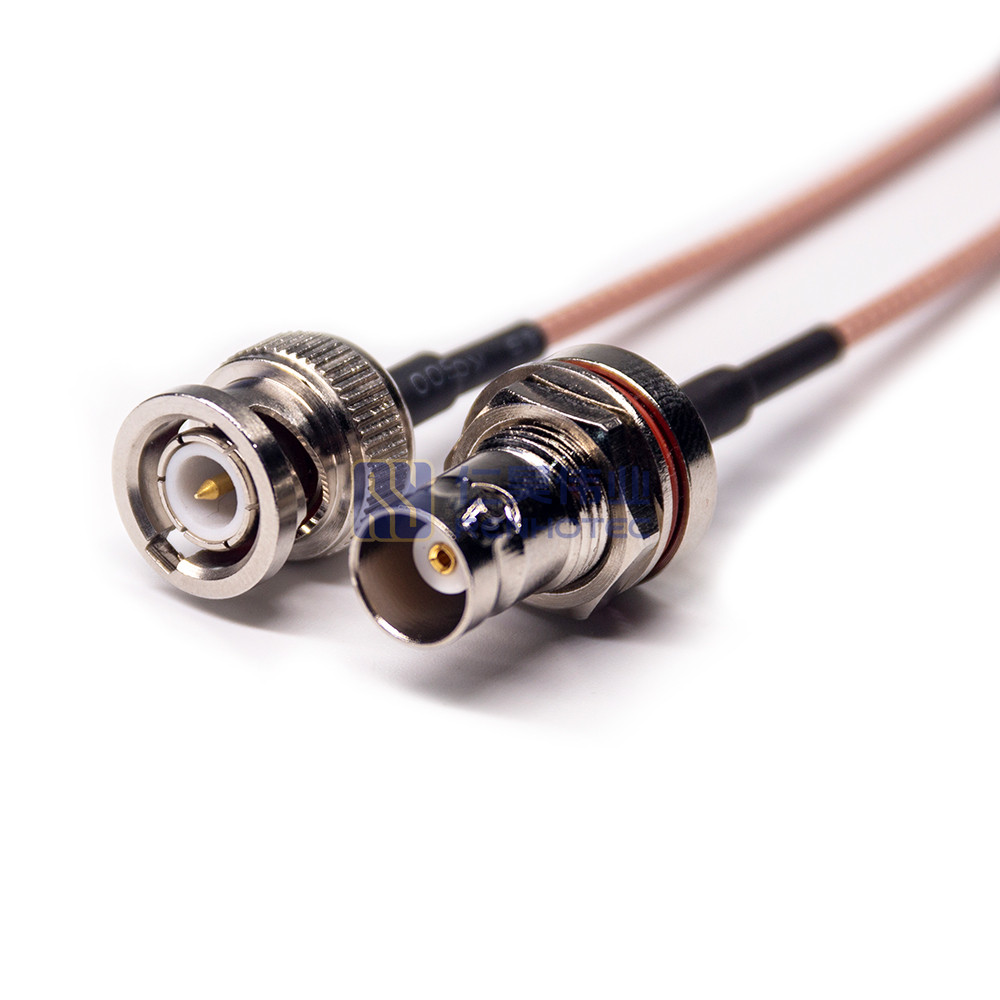 BNC Male to BNC Female Bulkhead Front Side Nut Cable Assembly with 50 ...