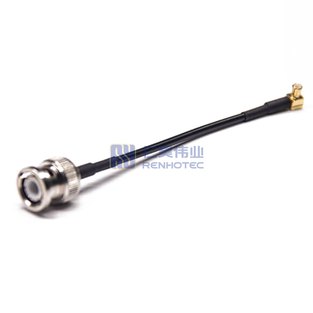 BNC Plug to MCX Plug Right Angle RF Cable Assembly with 50 Ohm RG174 ...