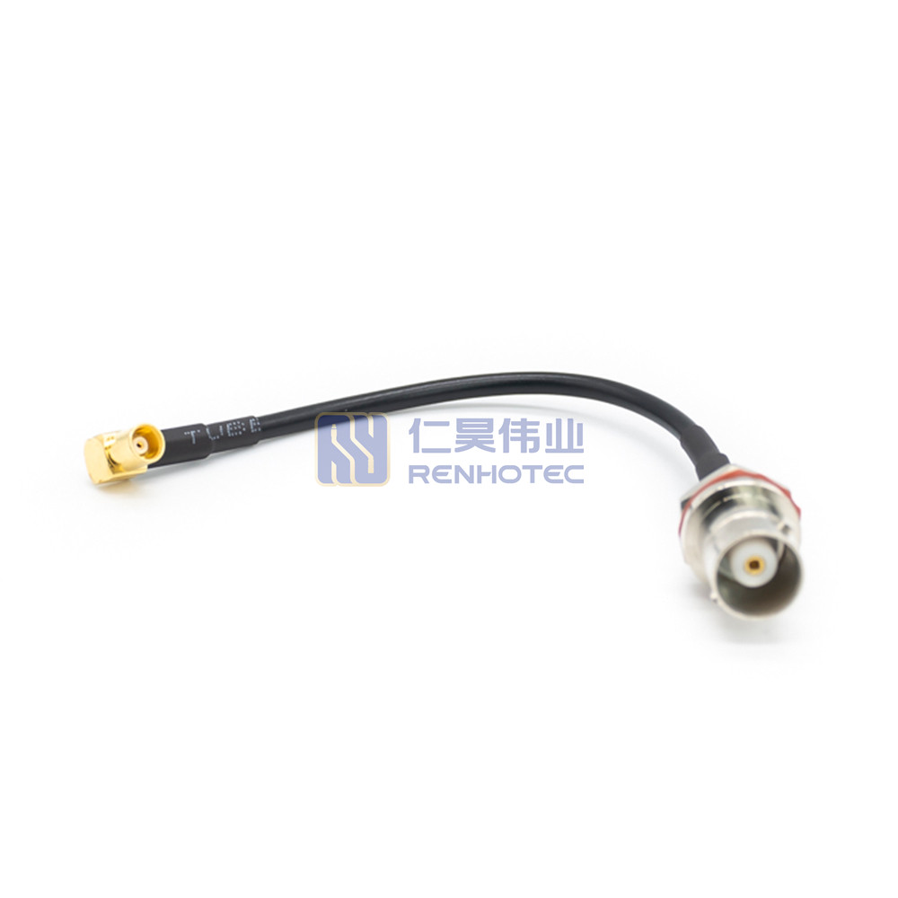 BNC Jack Bulkhead Back Side Nut to MCX Jack Right Angle RF Cable ...