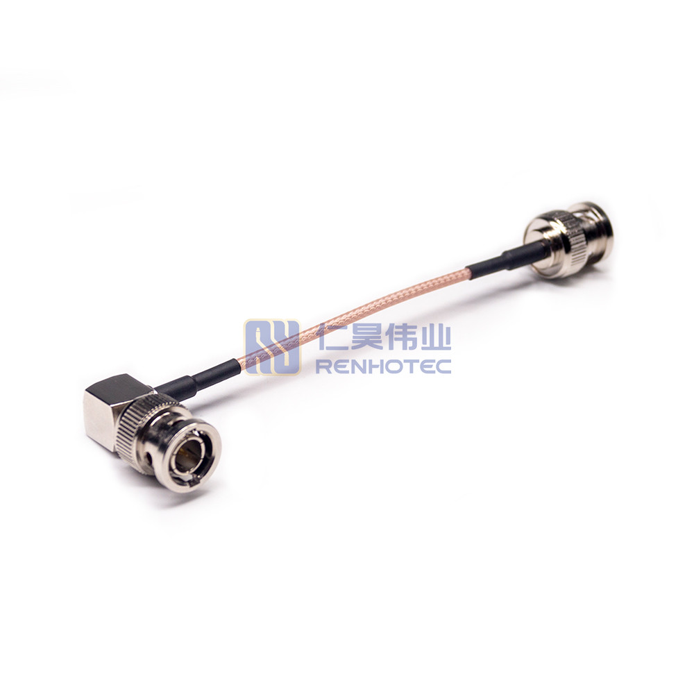 75 Ohm BNC Male to 75 Ohm BNC Male Right Angle Cable Assembly with 75 ...