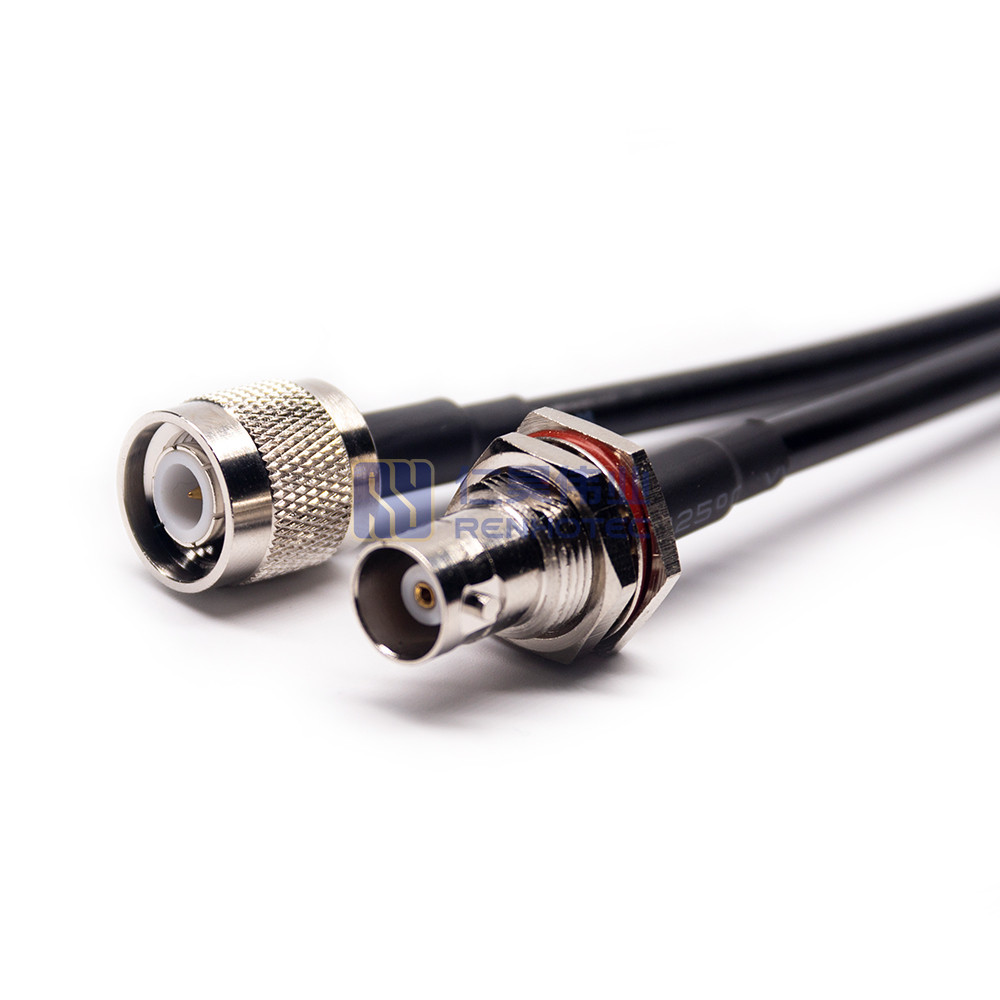 BNC Female Bulkhead to TNC Male Cable Assembly with 50 Ohm RG58 Coaxial Cable - Renhotec