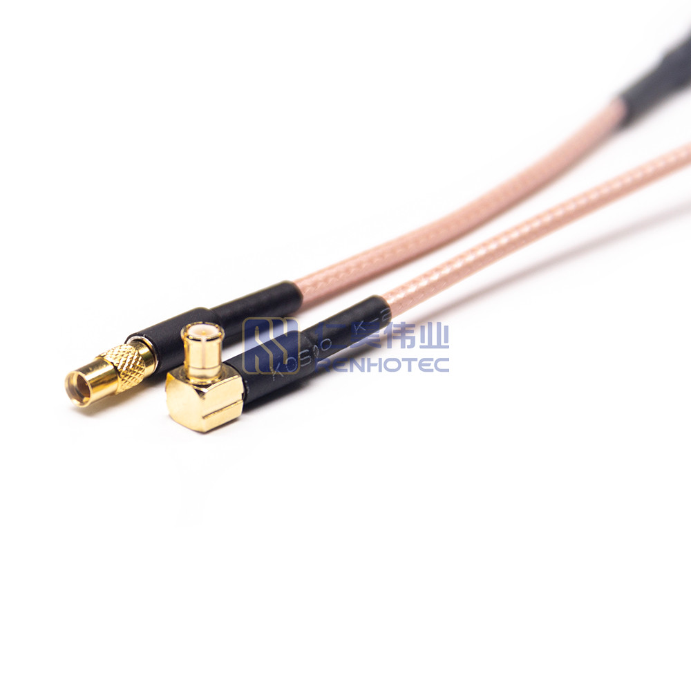 MMCX Female to MCX Male Right Angle RF Cable Assemblies with 50Ohm RG316 Cable - Renhotec