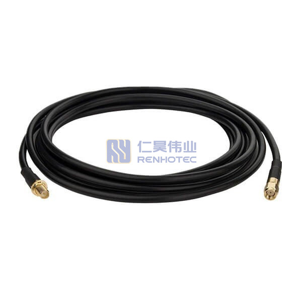 RP-SMA Male to RP-SMA Female Bulkhead Cable Assembly with 50Ohm RG58 Cable - Renhotec