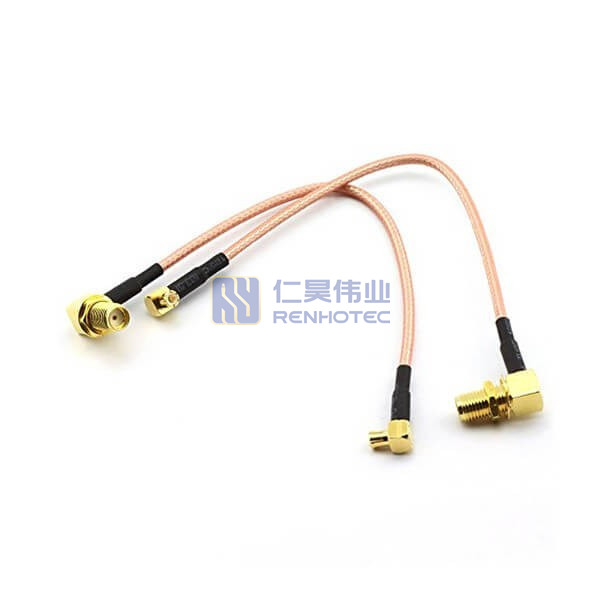 Right Angle SMA Jack to Right Angle MCX Plug RF Pigtail Cable RG316 Cable 50ohm - Renhotec
