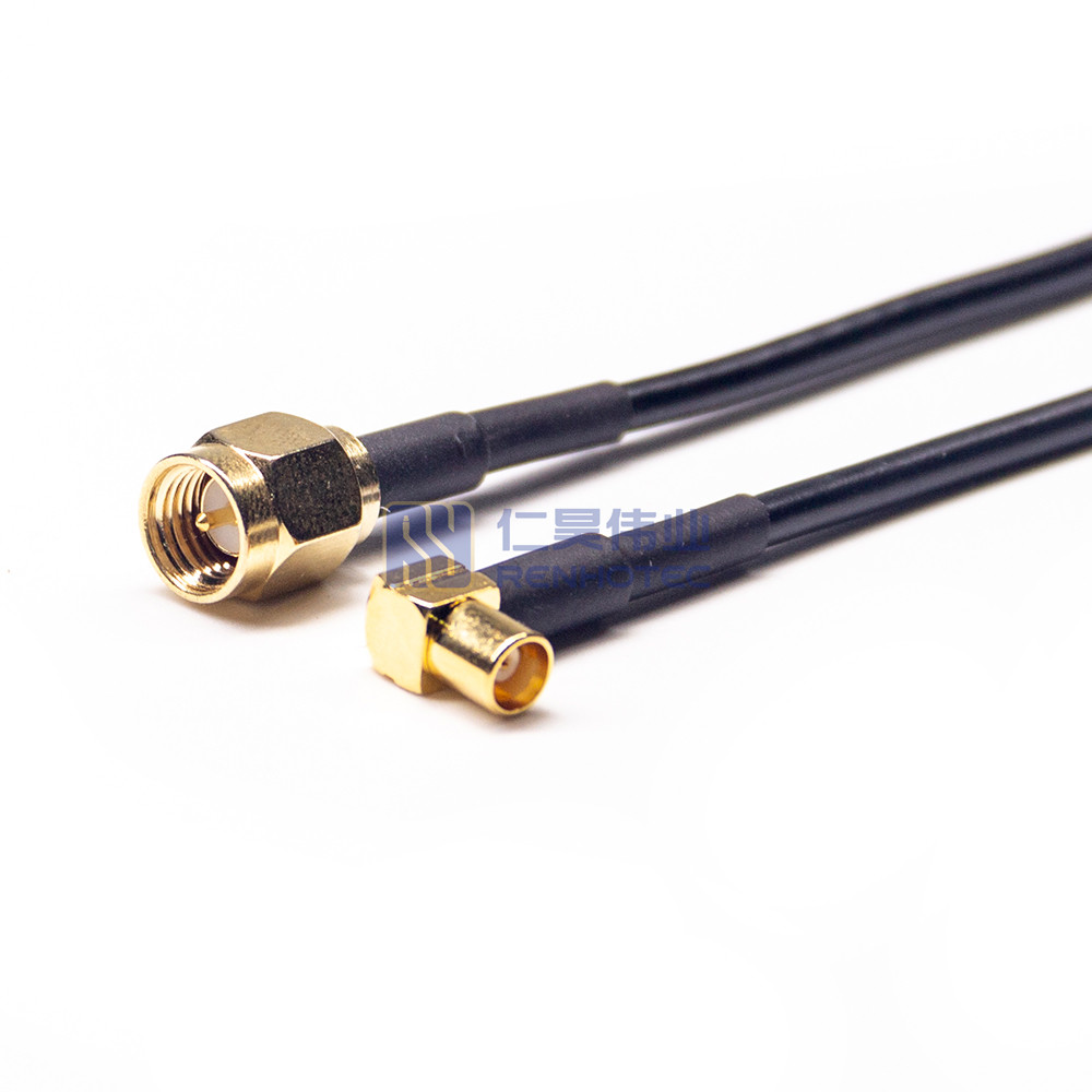 SMA Plug to Right Angle MCX Jack RF Cable Assemblies RG174 Cable 50ohm ...