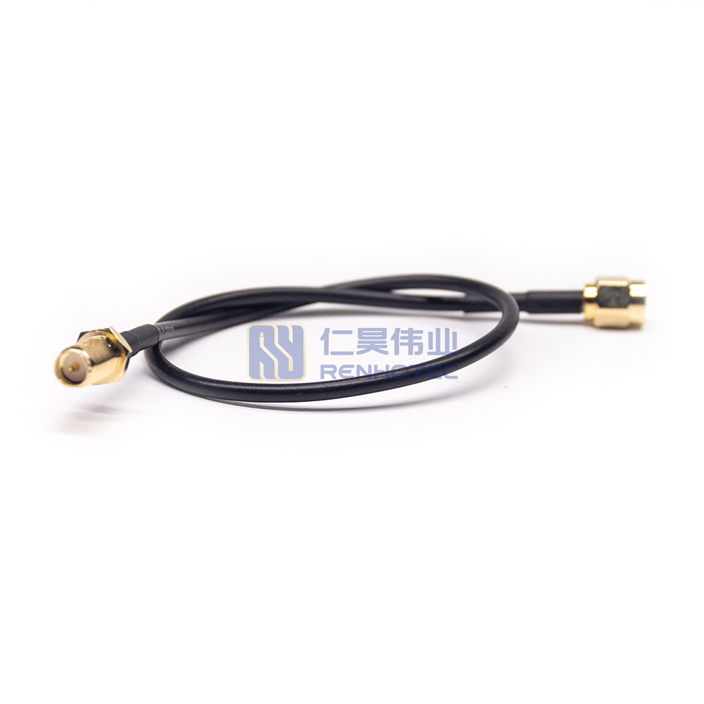 SMA Male to RP-SMA Female Bulkhead Cable Assembly with 50Ohm RG58 Cable - Renhotec