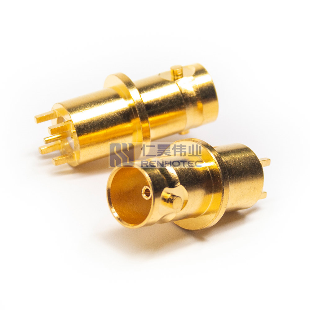 Coaxial Connector BNC Straight Jack Panel Mount Through Hole 75 Ohm ...