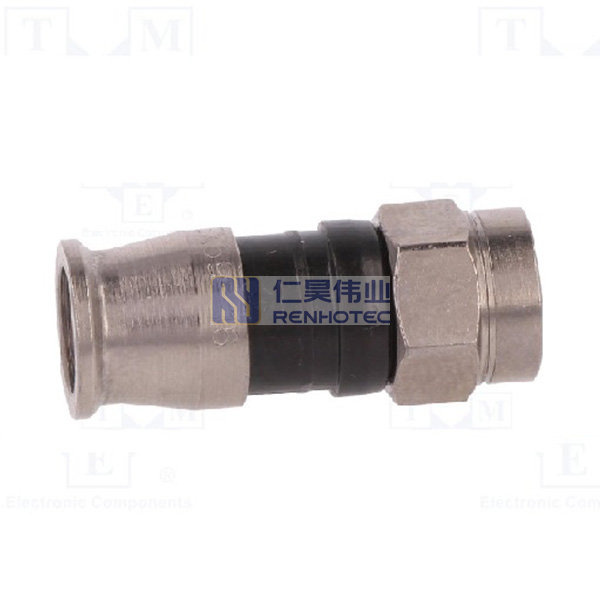 Coaxial Connector F Type Straight Male Compression Cable Type Bulkhead ...