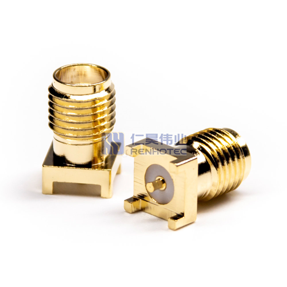 Coaxial Connector SMA Straight Jack Female Pin Panel Mount Two Flange ...