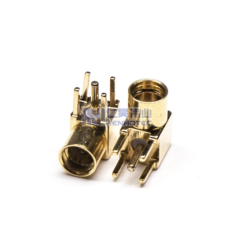 Right Angle MMCX Jack Solder Panel Mount Through Hole 50ohm - Renhotec