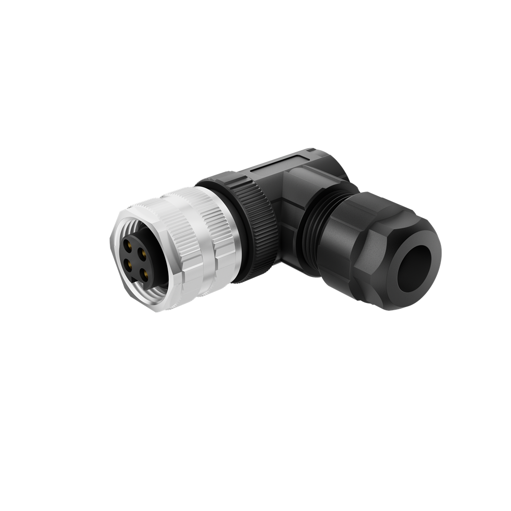 Mini Change 7/8" 4 Pin Female Right Angle Field Assembly Plug, PG13.5 ...