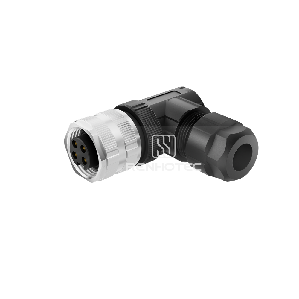 Mini Change 7/8" 4 Pin Female Right Angle Field Assembly Plug, PG13.5 ...
