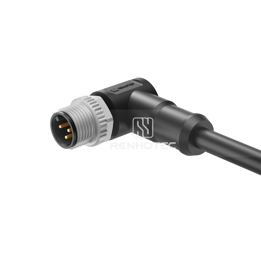 M12 Cable D-Code 4 Pin Male Angled - Single-Ended, Unshielded, PUR ...